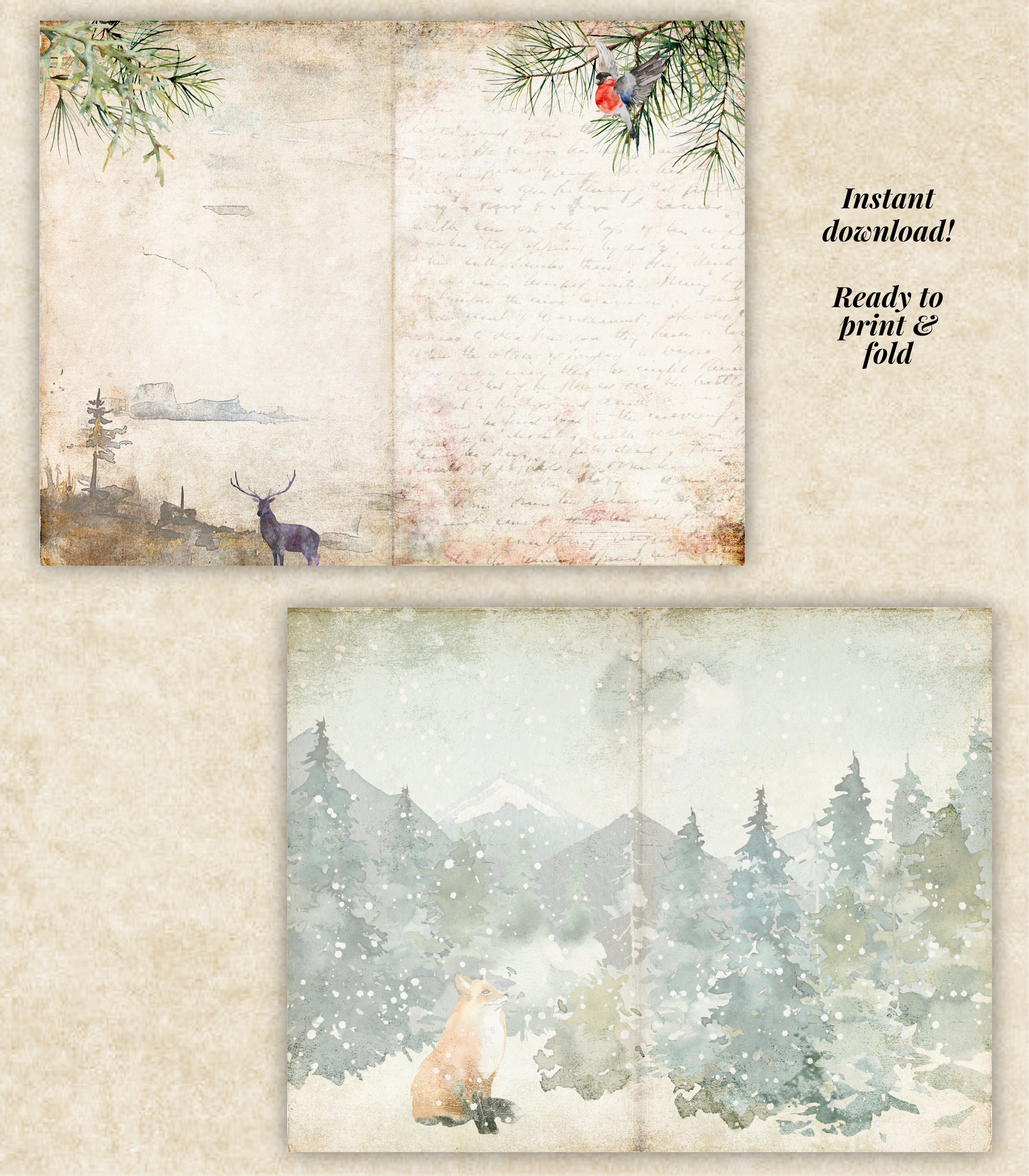 Winter Junk Journal Printable Kit Papers and Ephemera - Etsy