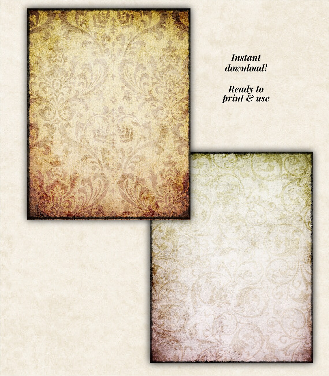 Vintage Grunge Digital Paper Vintage Patterns Vintage - Etsy