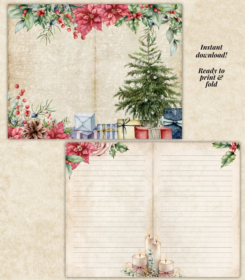 Junk Journal Printable Kit, Soft Christmas Theme, Papers and Ephemera ...