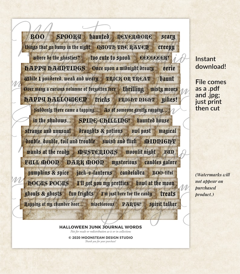 Halloween Journal Words, Halloween Quotes, Gothic Journal Words ...