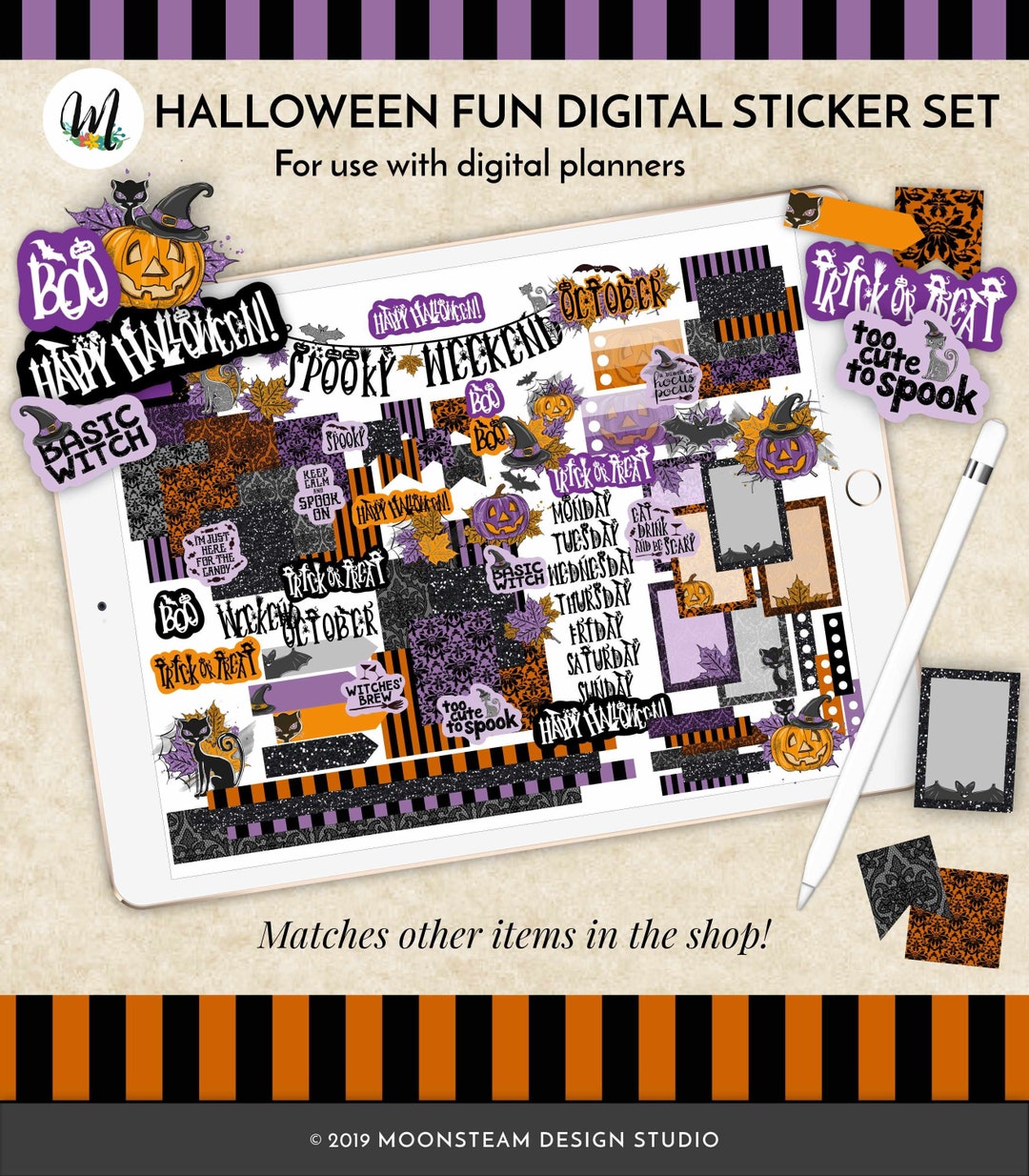 Halloween Digital Planner Stickers, Halloween Goodnotes Stickers ...