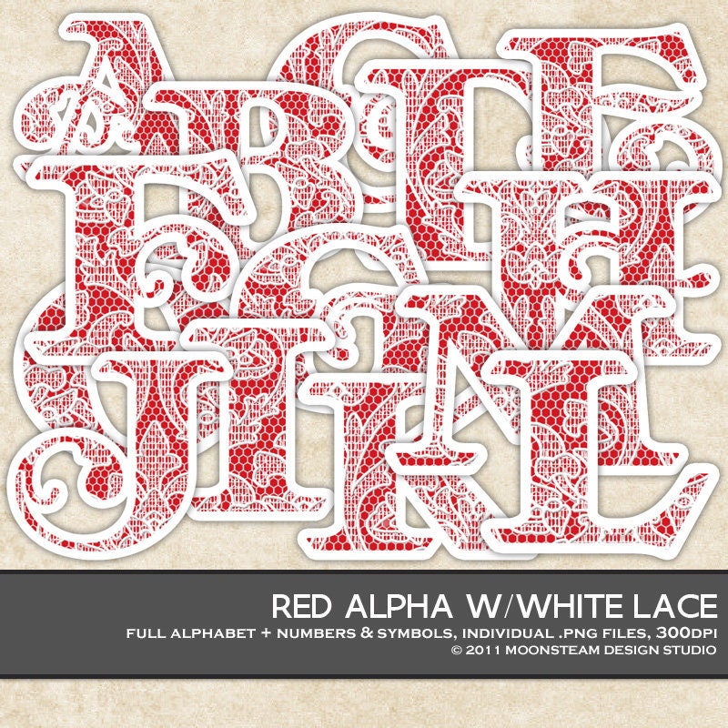 Red Alphabet Clip Art red alphabet digital stickers red clip | Etsy