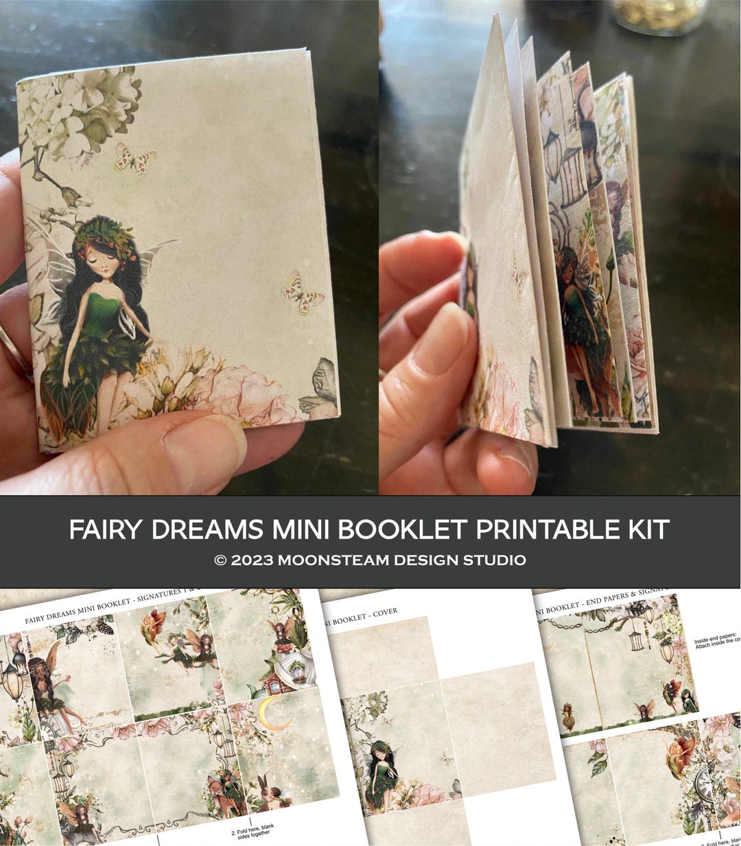 Fairy Dreams Mini Booklet Kit, Cozy Junk Journal Kit, Ephemera ...