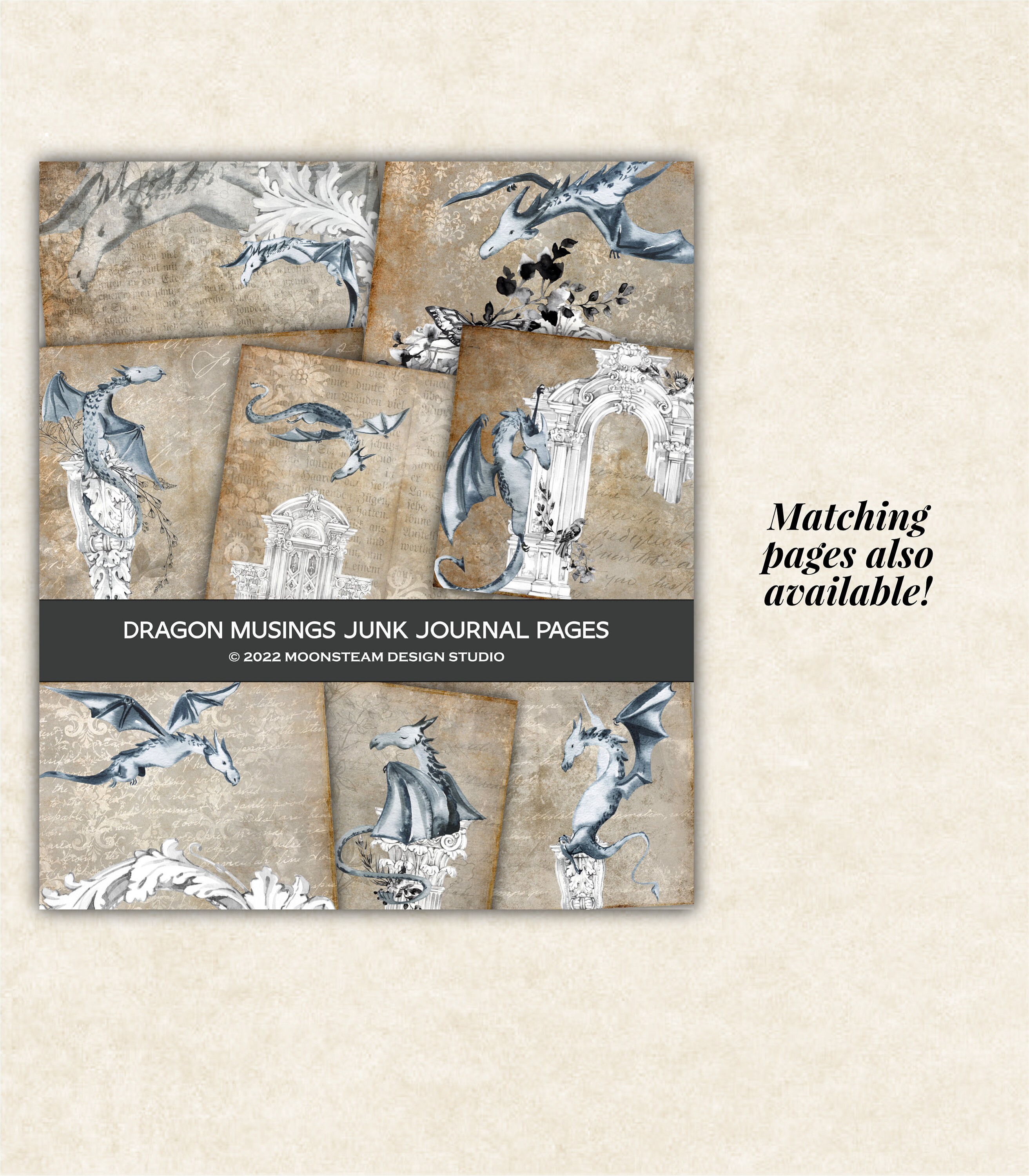 LINED Playful Dragons Journal Pages Fantastic Dragon Papers - Etsy