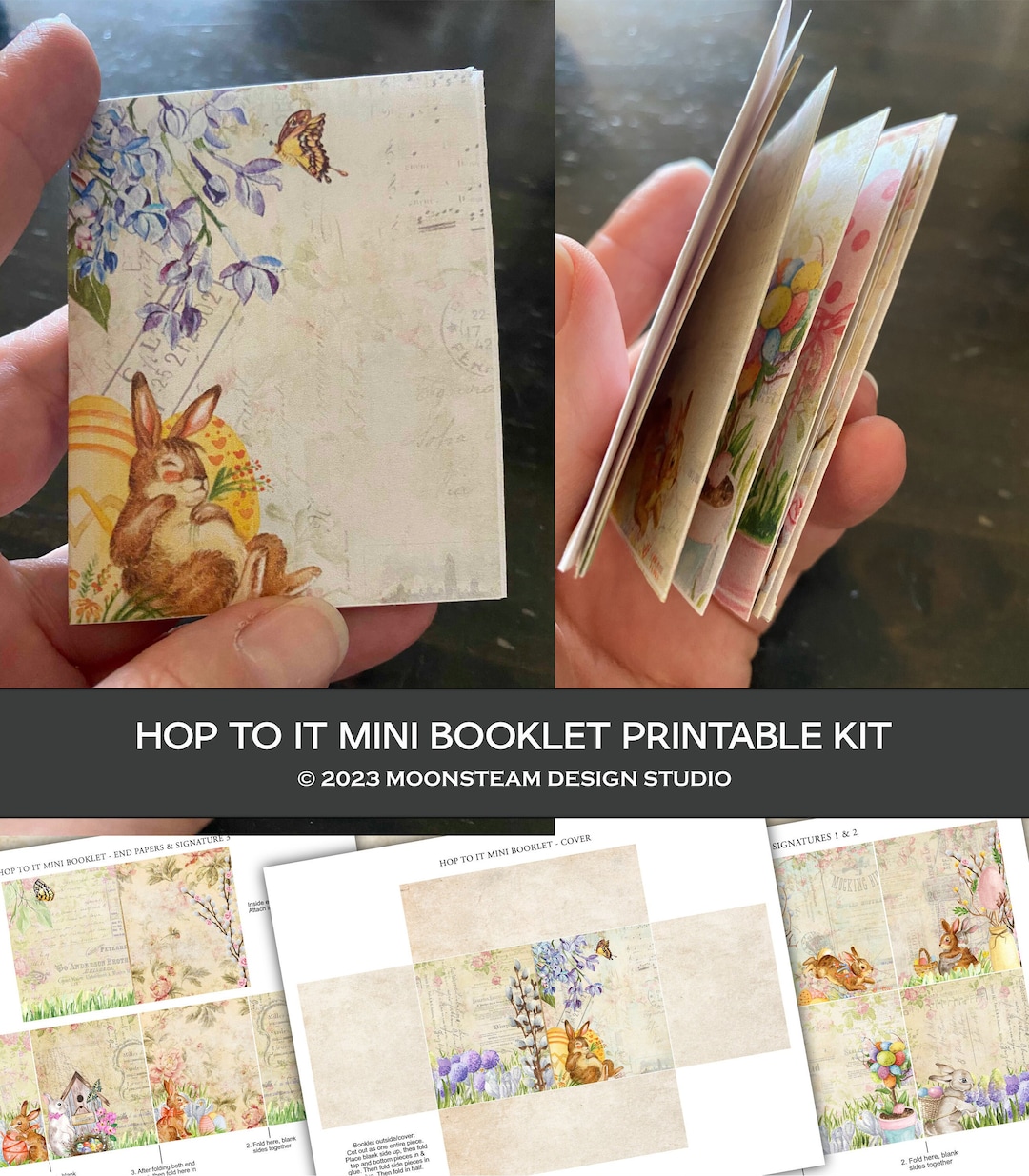 Easter Mini Booklet Kit, Spring Journal, Junk Journal Kit, Ephemera ...