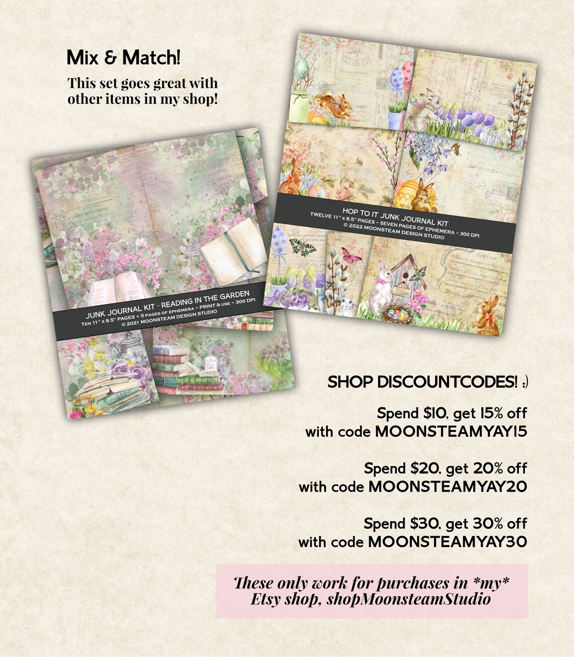 Pastel Journal Pages, Printable Junk Journal Papers, Digital Paper ...
