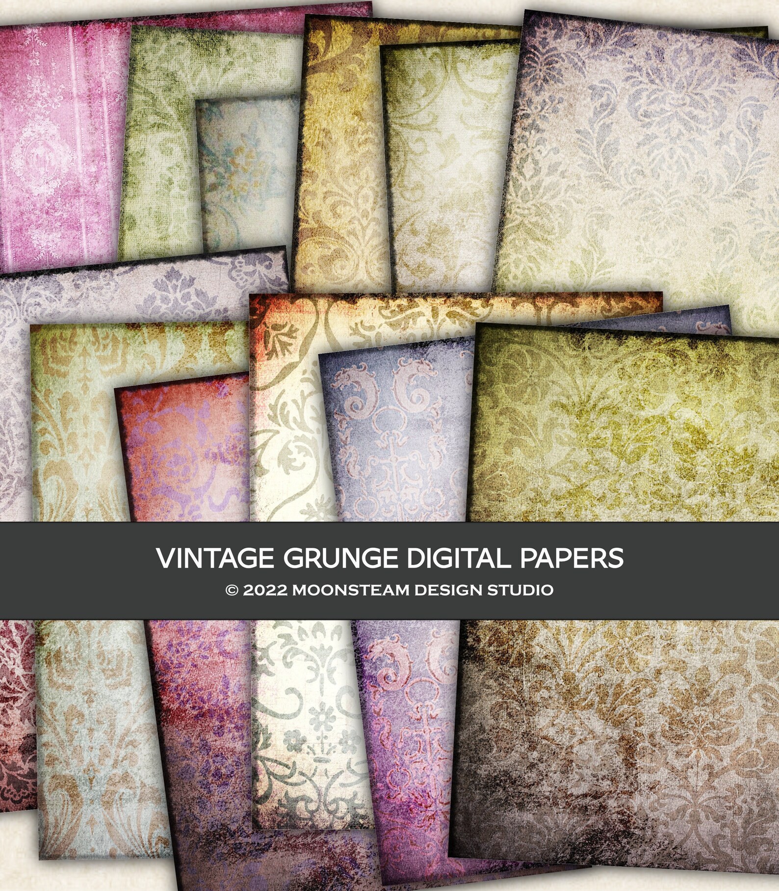 Vintage Grunge Digital Paper Vintage Patterns Vintage - Etsy