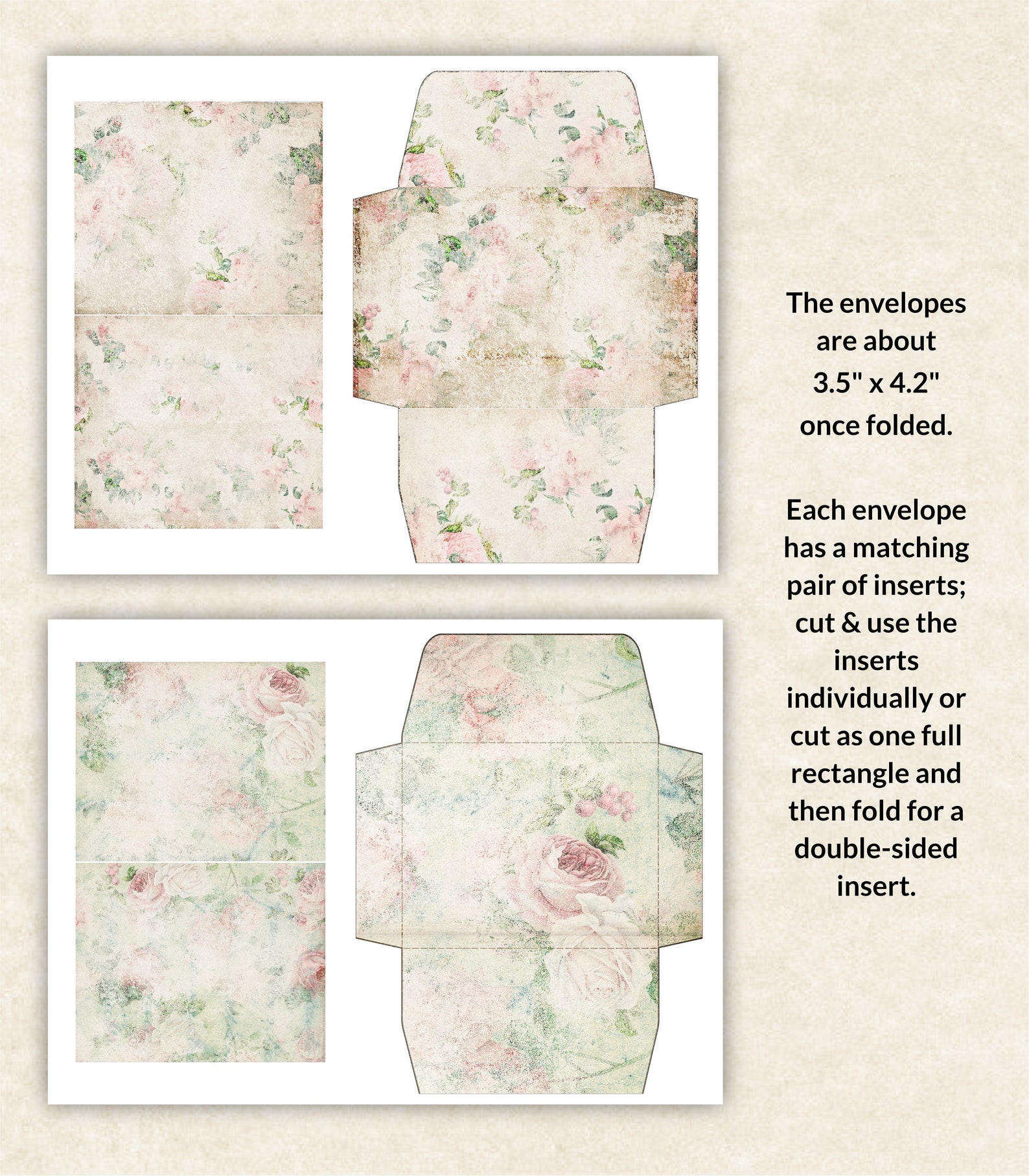 Junk Journal Envelopes With Inserts Shabby Chic Envelopes - Etsy