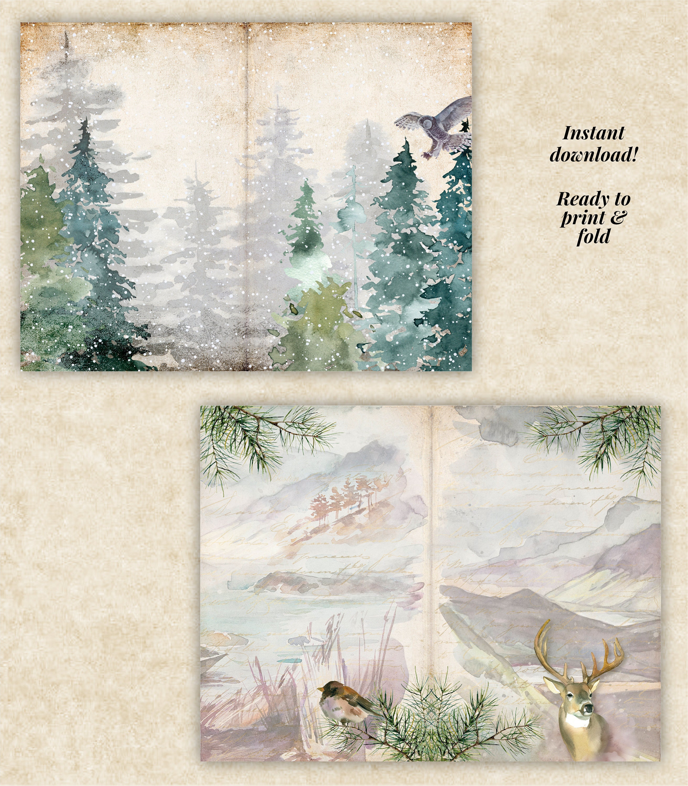 Winter Junk Journal Printable Kit Papers and Ephemera - Etsy