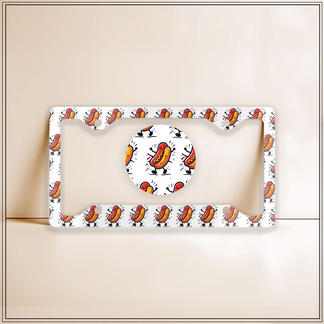 Dancing Hot Dogs License Plate Frame: Fun Car Accessories - Etsy