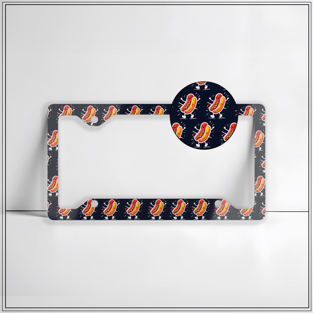 Dancing Hot Dog License Plate Frame: Quirky Car Accessory - Etsy