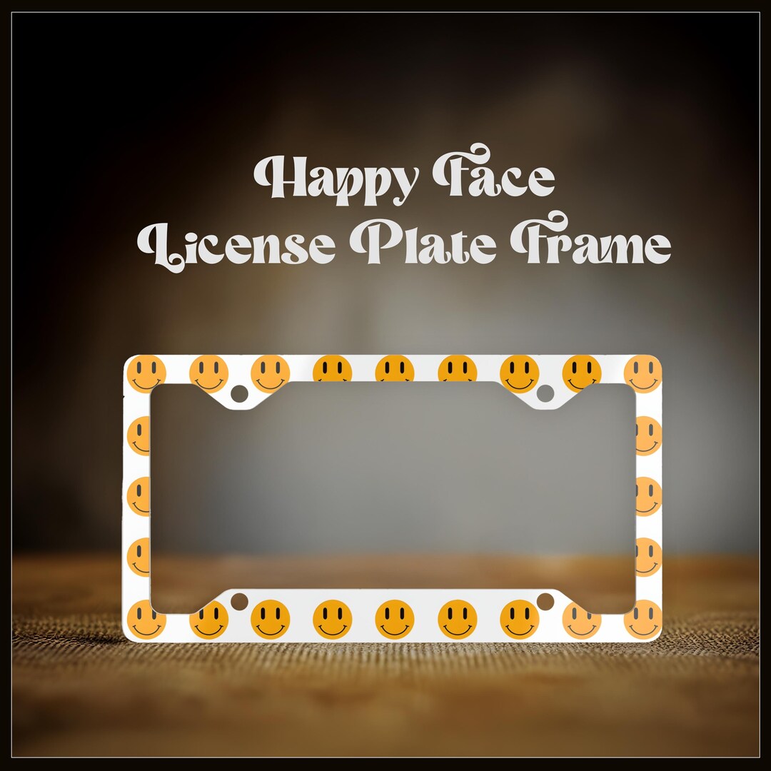 Smiley Face License Plate Frame, Fun Car Accessories - Etsy