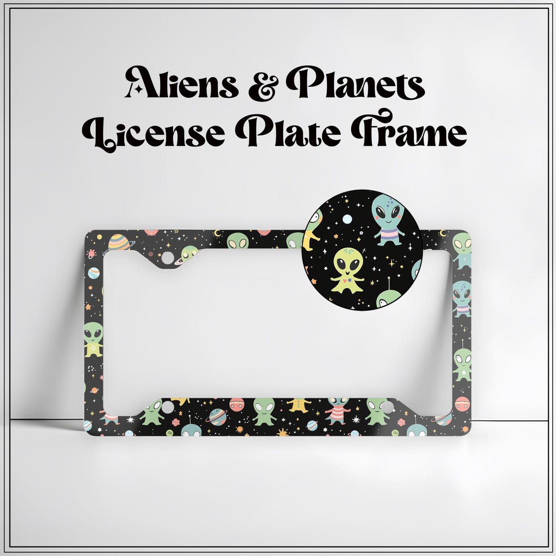 Custom License Plate Alien Design, Front License Plate, Car Accessories ...