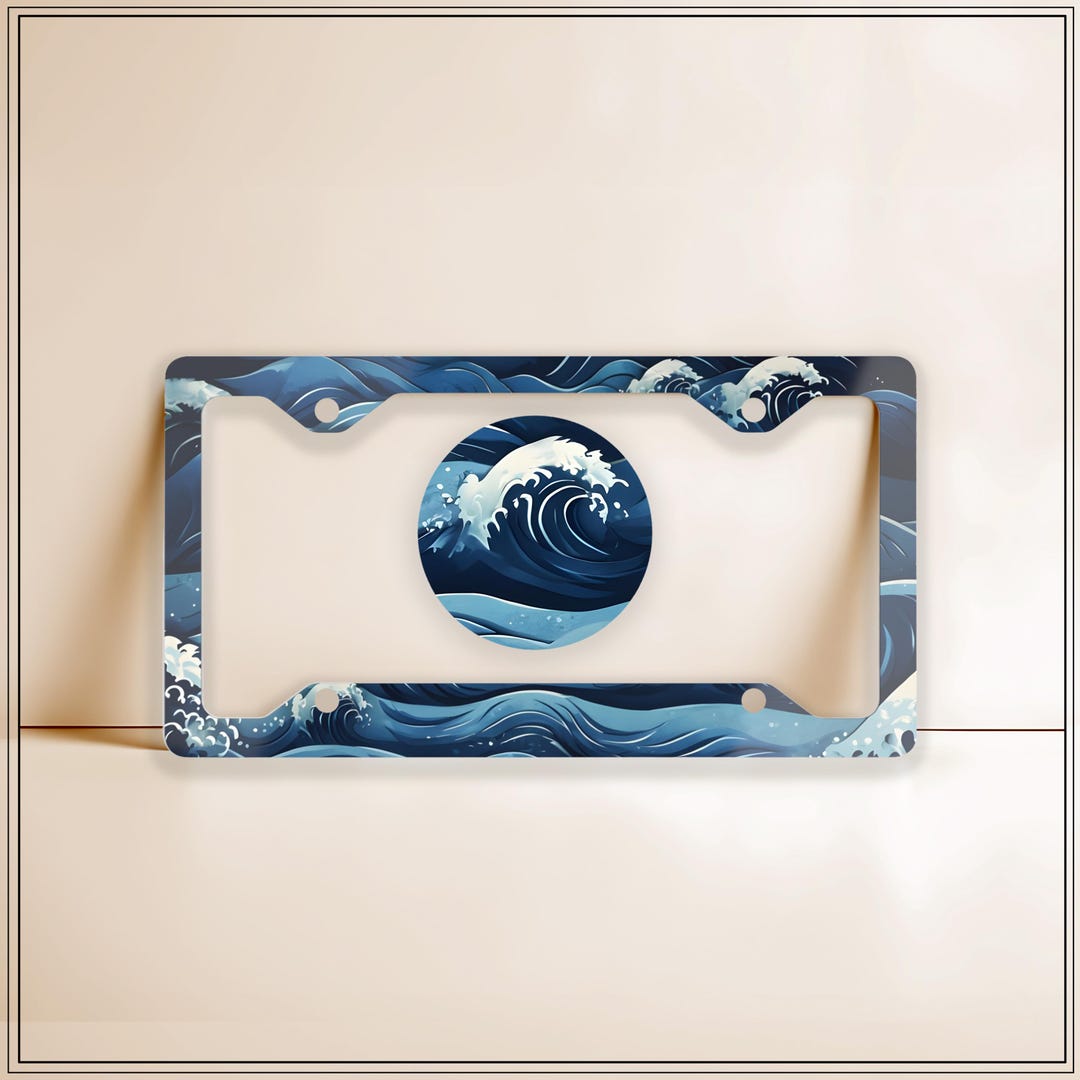 Ocean Waves License Plate Frame: Coastal Car Accessories - Etsy