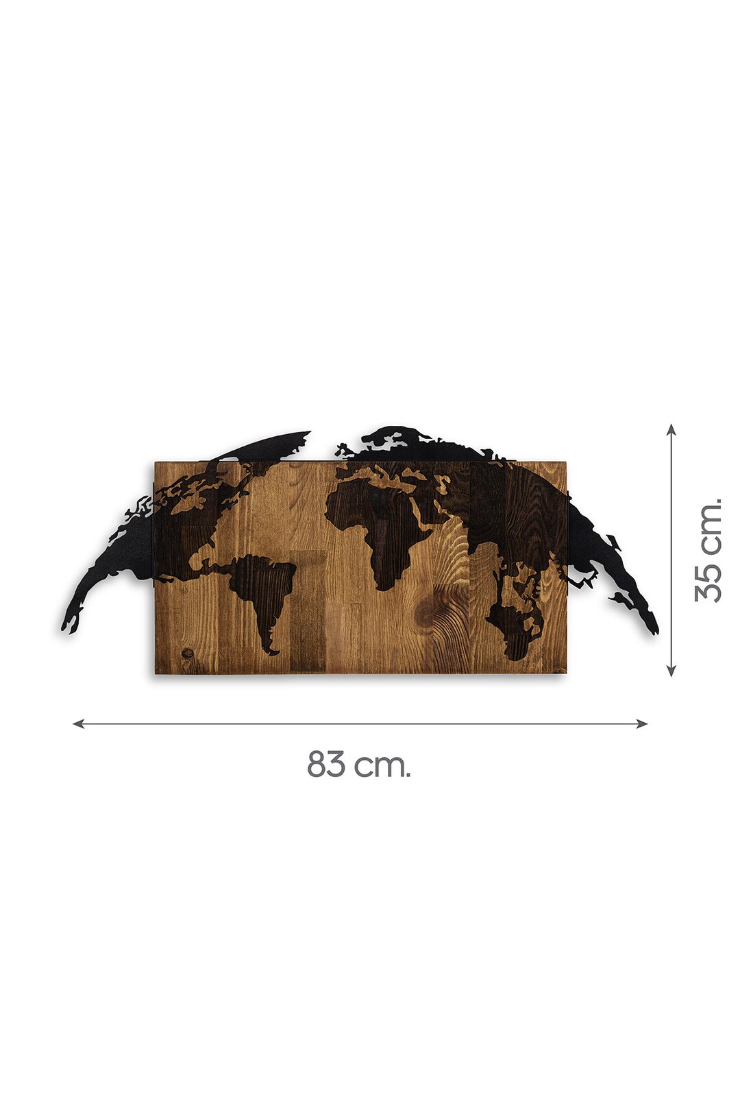 World Map Wall Art, Metal Wall Decor, Wooden Decorative Travel Lover ...