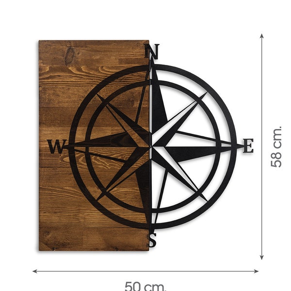 Metal Rustic Wall Hanging Compass - Etsy