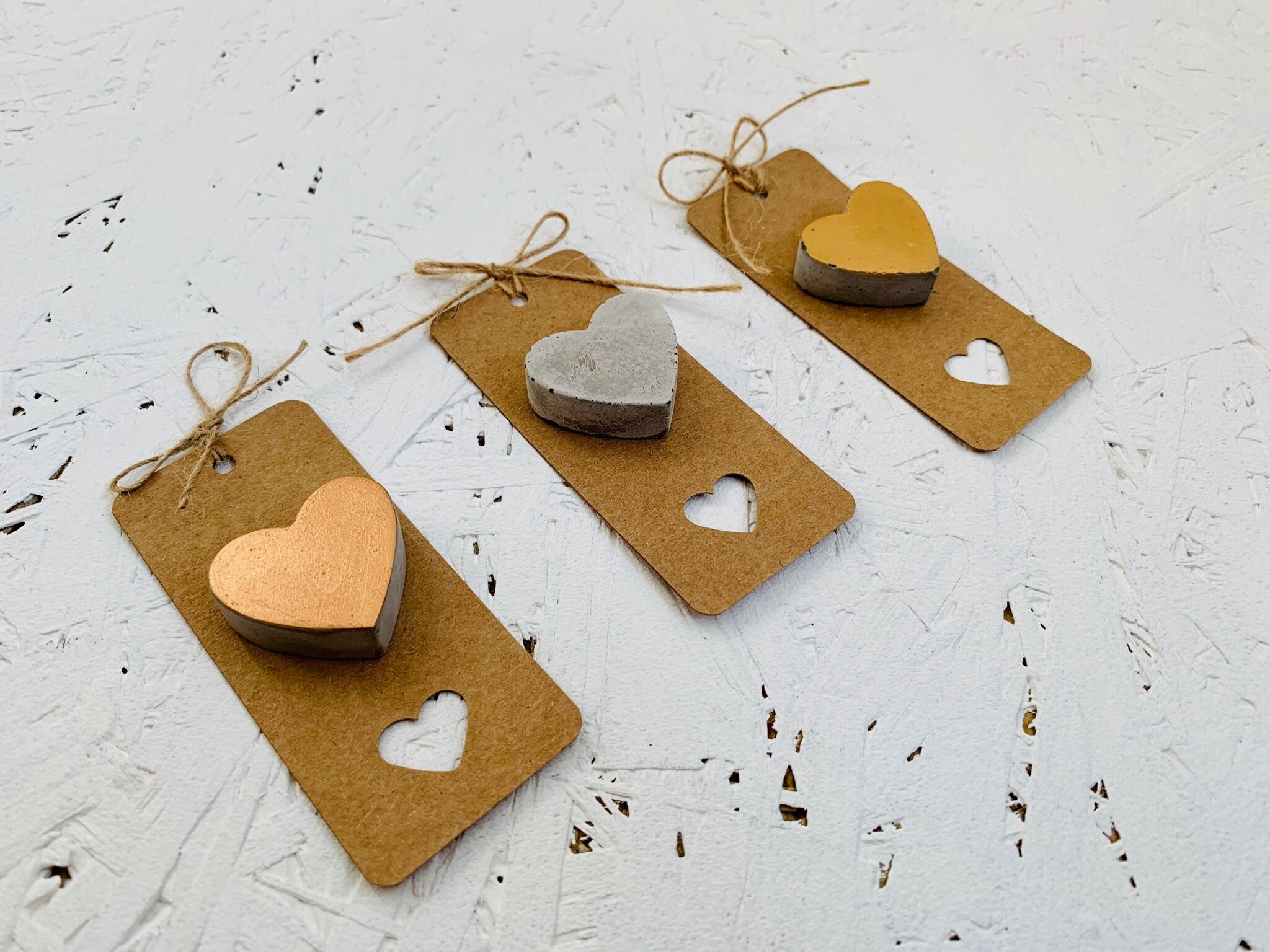 Concrete Heart Decoration Raw Concrete Silver Copper or | Etsy