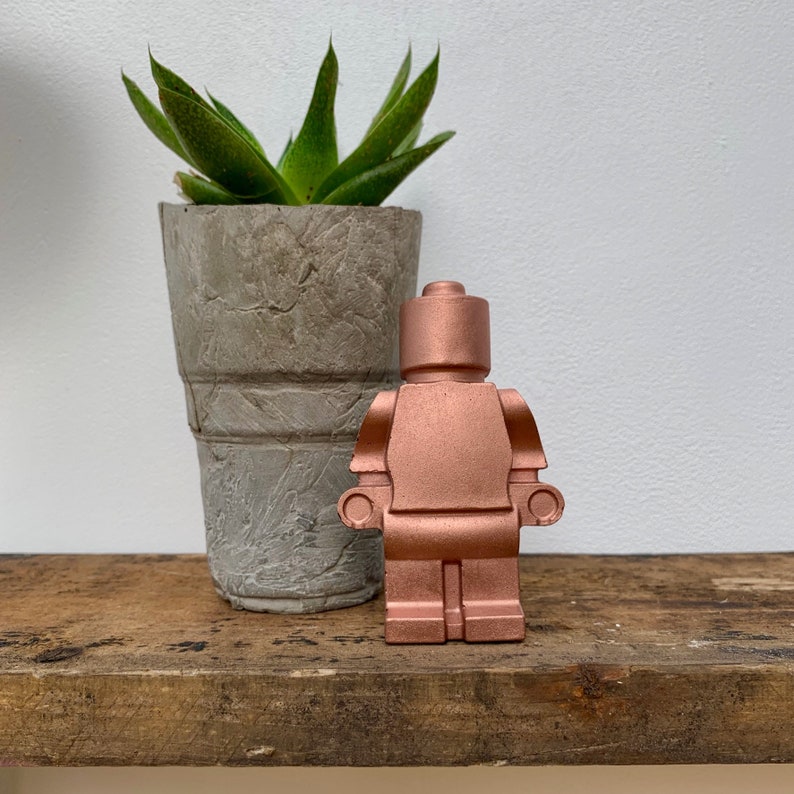 Copper Concrete Lego MiniFigure Concrete Robot Concrete | Etsy