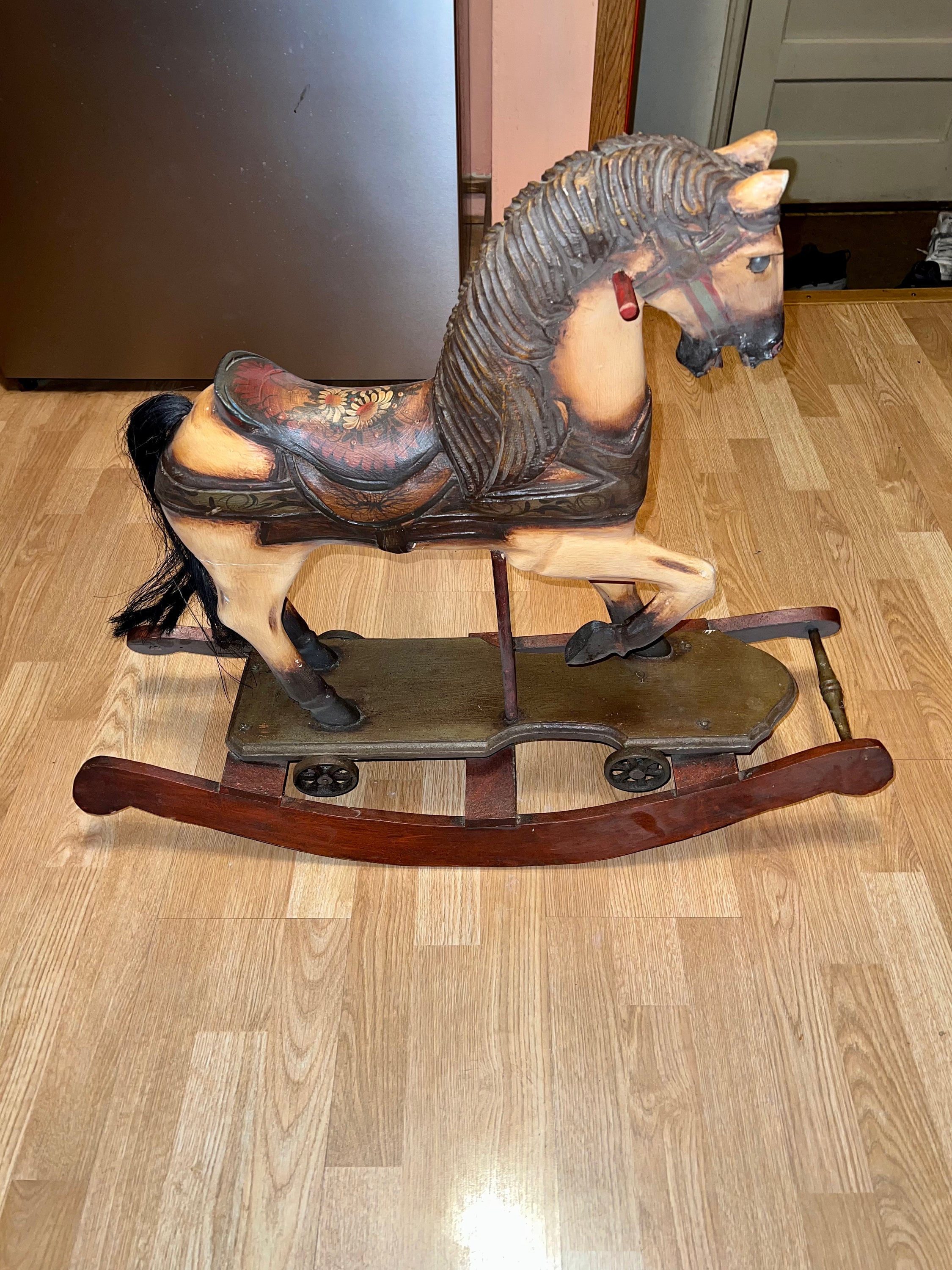 Antique Hand Painted Rocking Horse - Etsy
