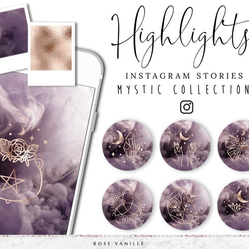 100 Instagram Story Highlight Icons Pink Rose Gold Metallic | Etsy