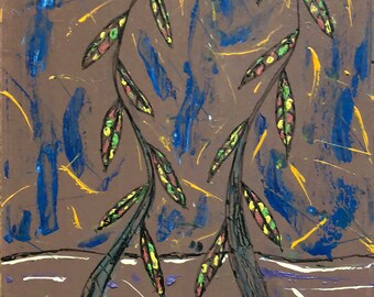 Original Vintage Framed ABSTRACT OIL PAINTING by Jeff Cowell - Etsy