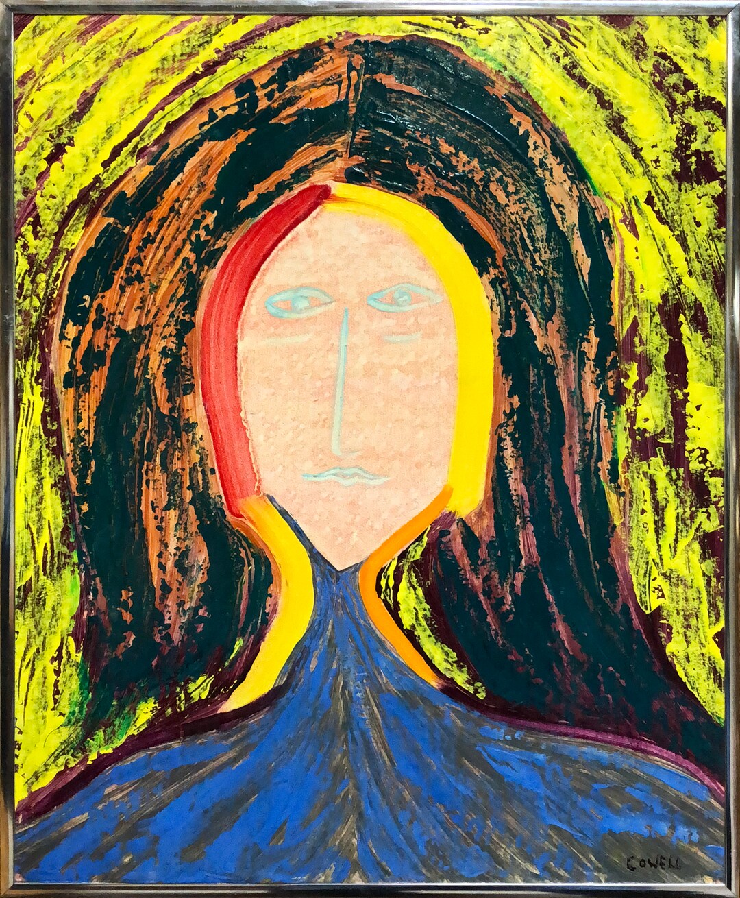 Original Vintage Framed ABSTRACT OIL PAINTING by Jeff Cowell - Etsy