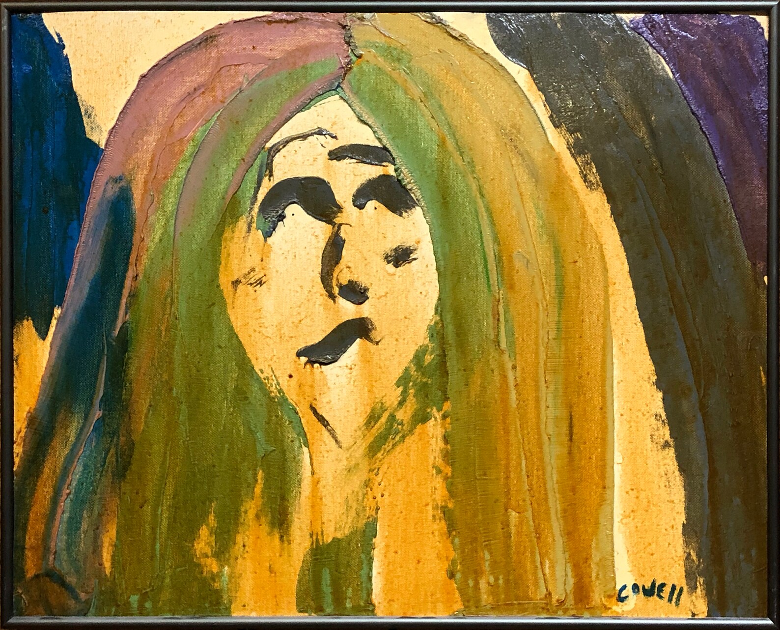 Original Vintage Framed ABSTRACT OIL PAINTING by Jeff Cowell - Etsy