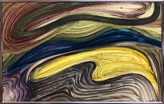 Original Framed ABSTRACT OIL PAINTING by Jeff Cowell 14 X 22 | Etsy