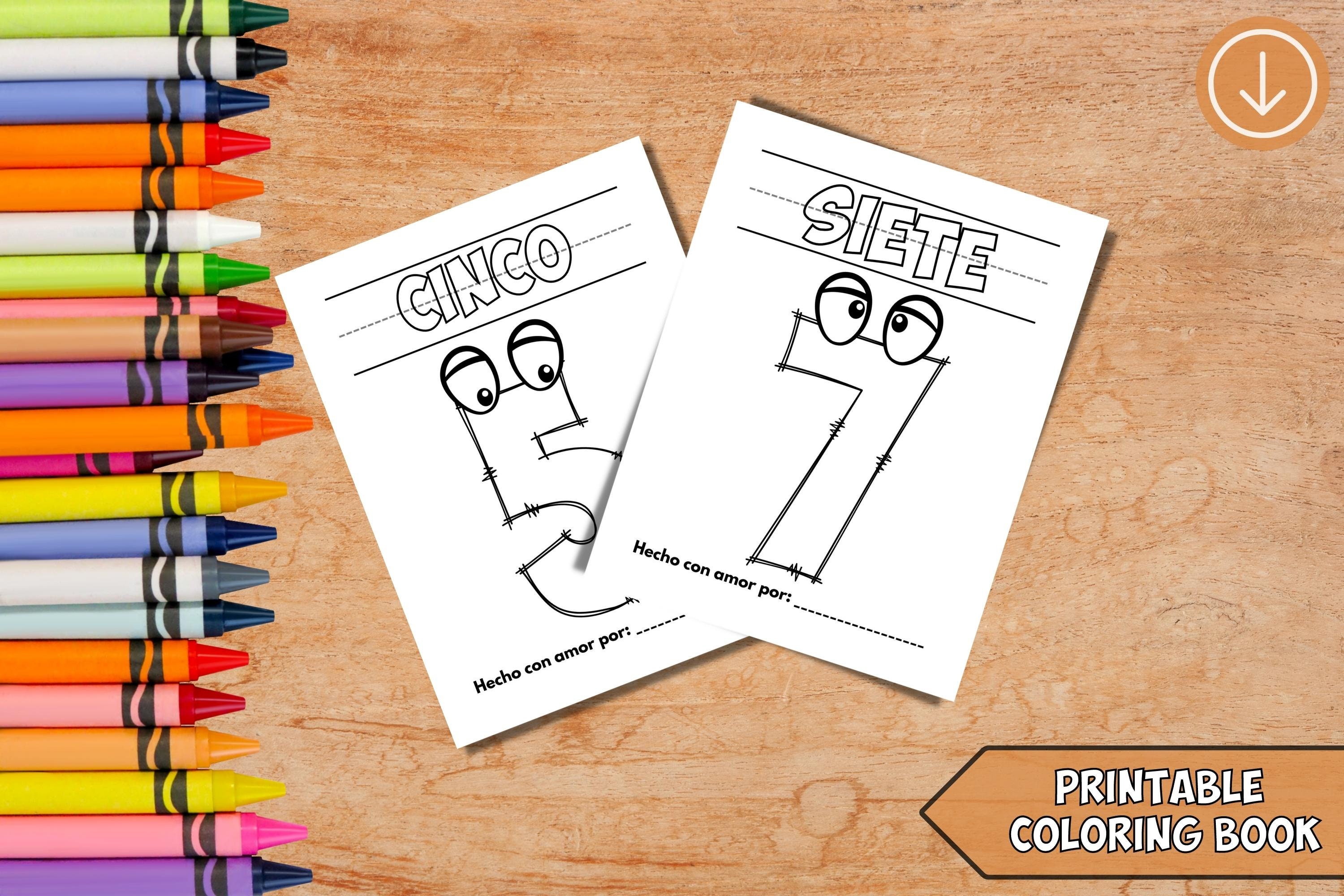 Spanish Numbers Coloring Pages - Etsy