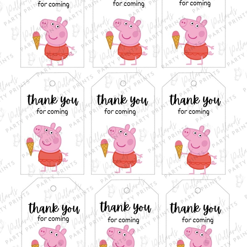 Peppa Pig Tags - Etsy