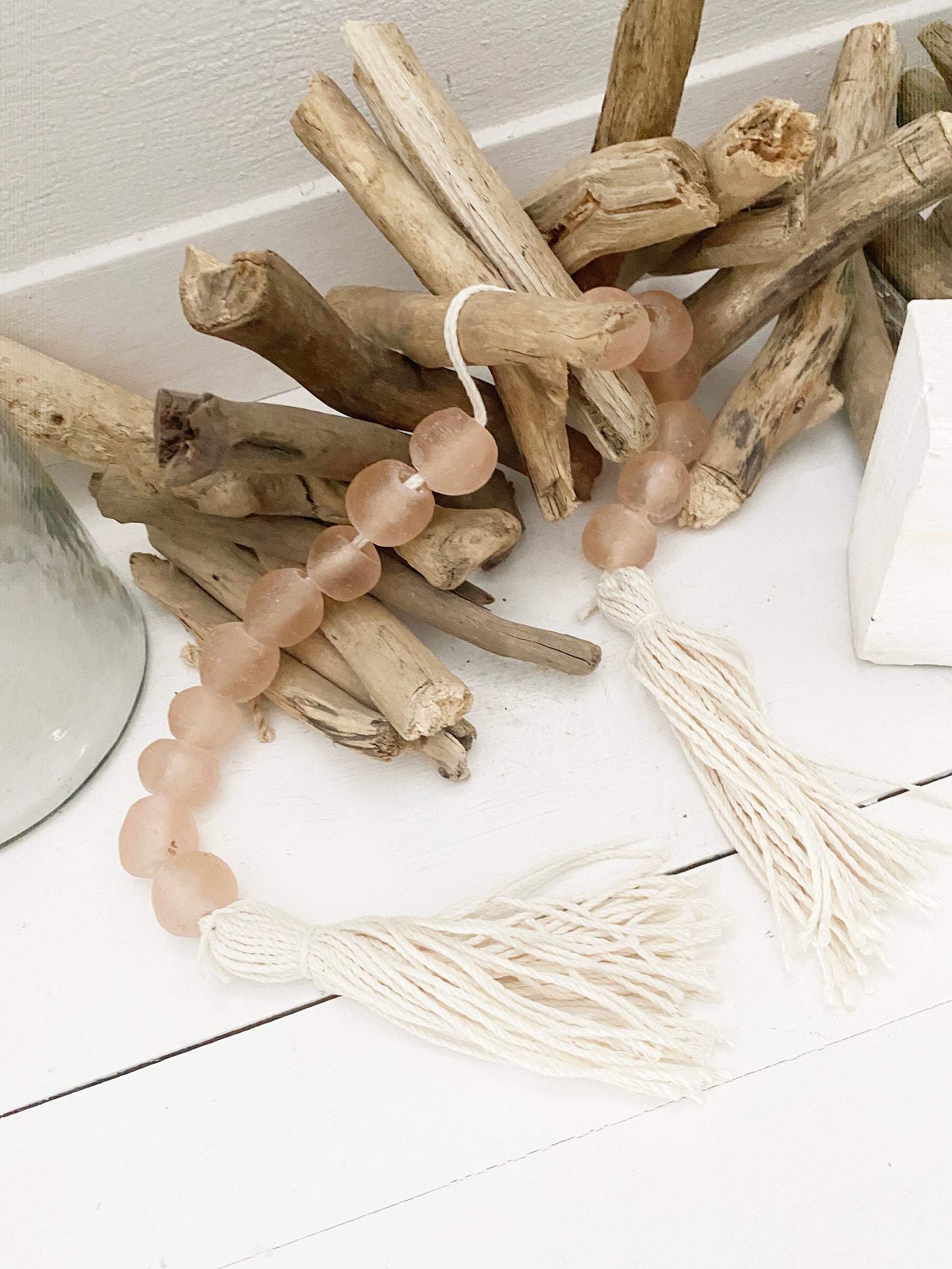 Sea Glass Garland Coastal Beach Glass Rope Bohemian Decor | Etsy