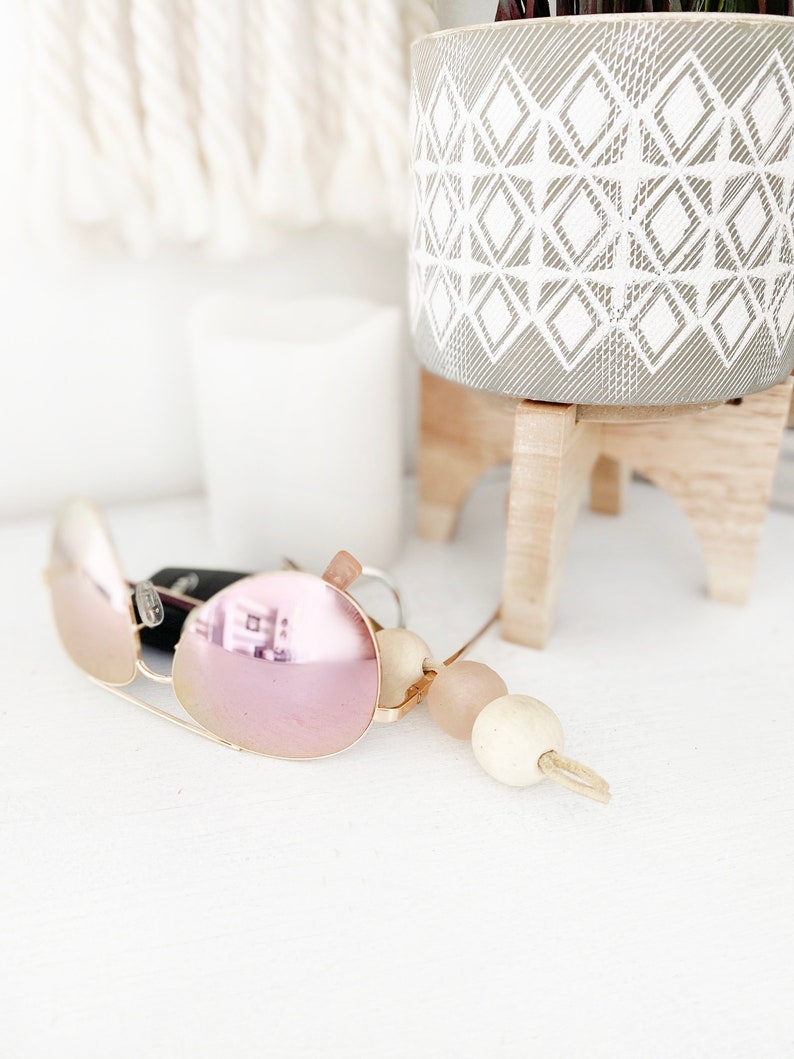 Sea Glass Keychain, Beaded Keychain, Wood Bead Keychains, Boho ...