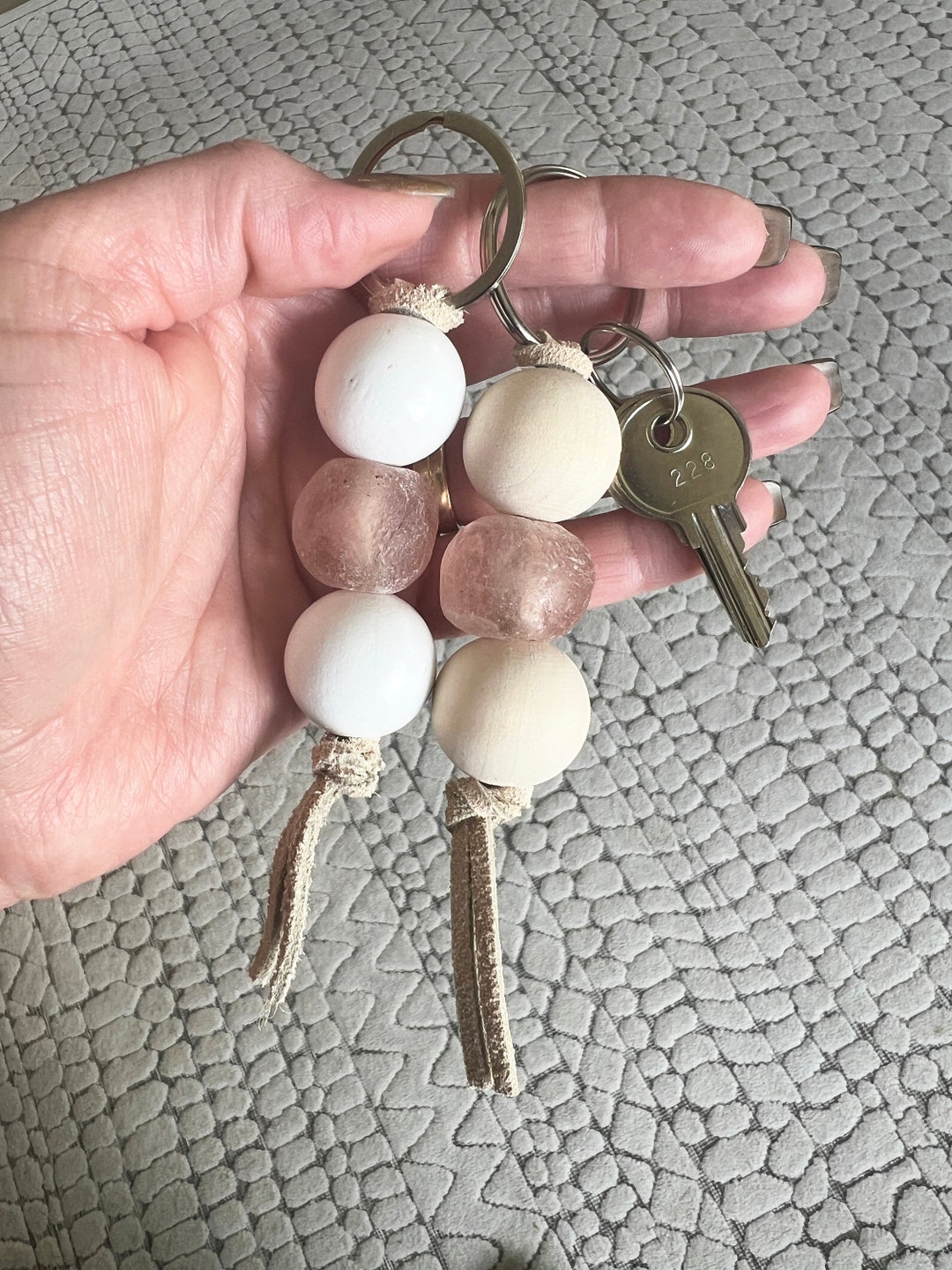 Keychain Gift Set, Keychains Best Friend Gift, Sea Beads Beach Glass ...