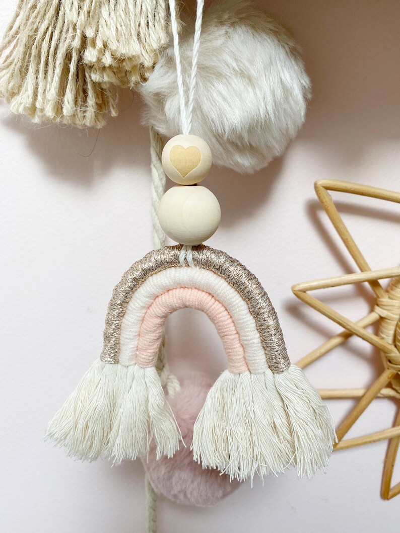 Rainbow Wall Hanging Personalize Boho Rainbow Neutral | Etsy