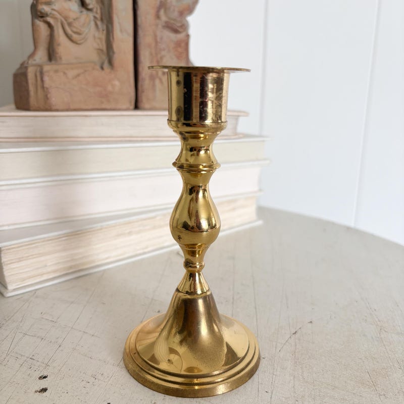 Gold Brass Candleholders - Etsy