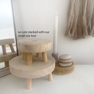 Wood Pedestal, Round Display, Riser, Wood Riser, Farmhouse Pedestal ...