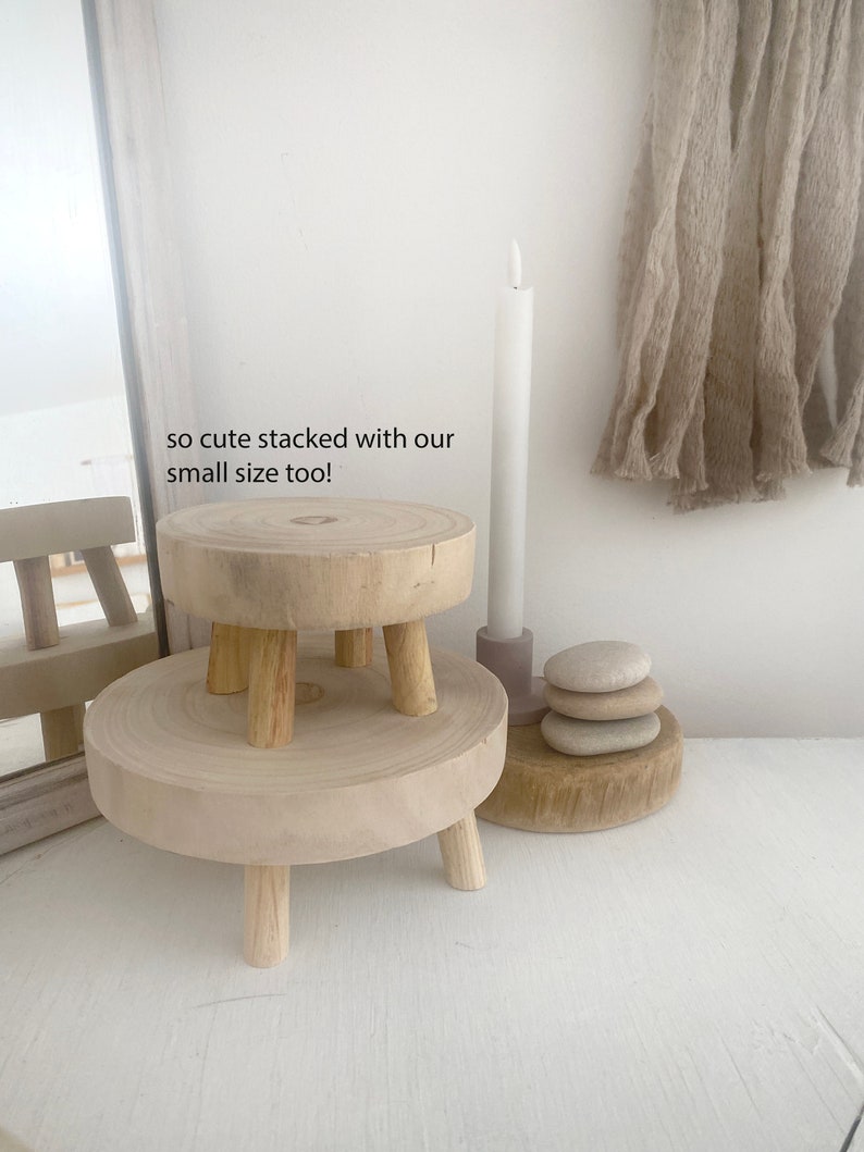 Wood Pedestal Round Display Riser Wood Riser Farmhouse | Etsy