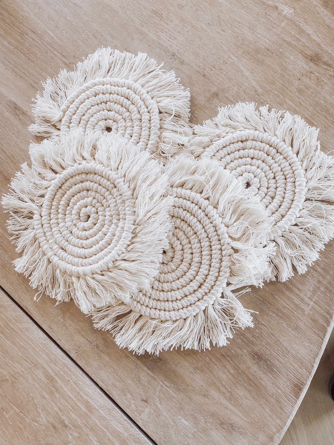 Large Boho Coaster Round Macrame Coaster Candle Mat Macrame | Etsy