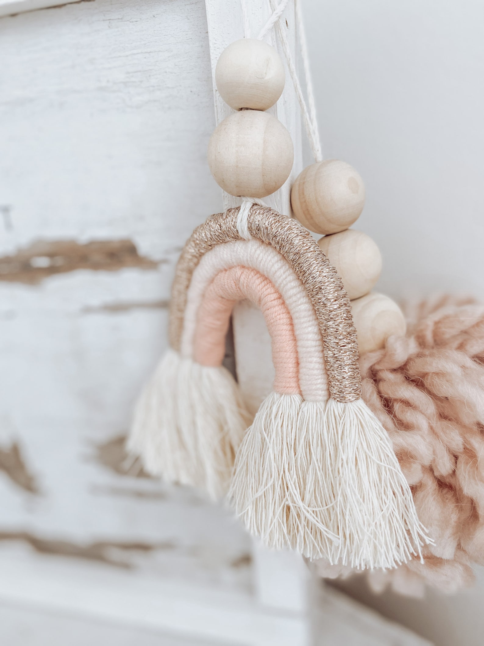 Rainbow Wall Hanging, Personalize Boho Rainbow, Neutral Rainbow Decor ...