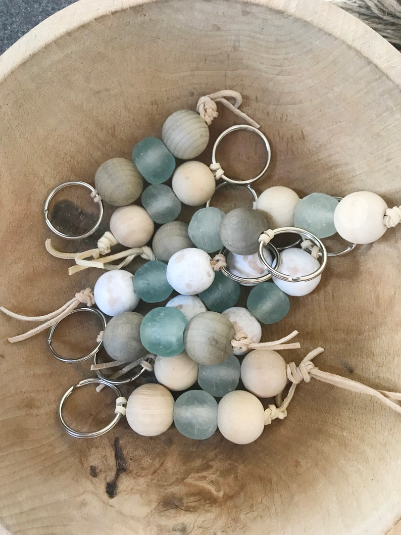 Keychain Gift Set Two Keychains Best Friend Gift Sea Beads | Etsy