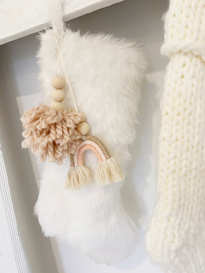 Rainbow Wall Hanging Personalize Boho Rainbow Neutral | Etsy