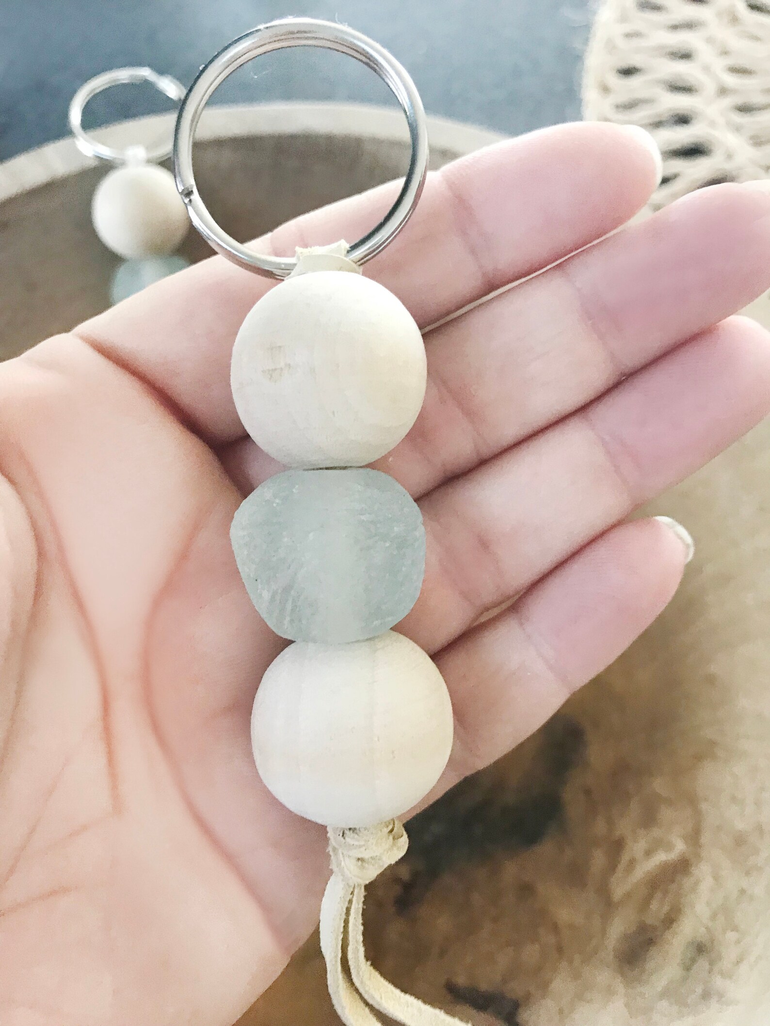 Keychain Gift Set Two Keychains Best Friend Gift Sea Beads | Etsy