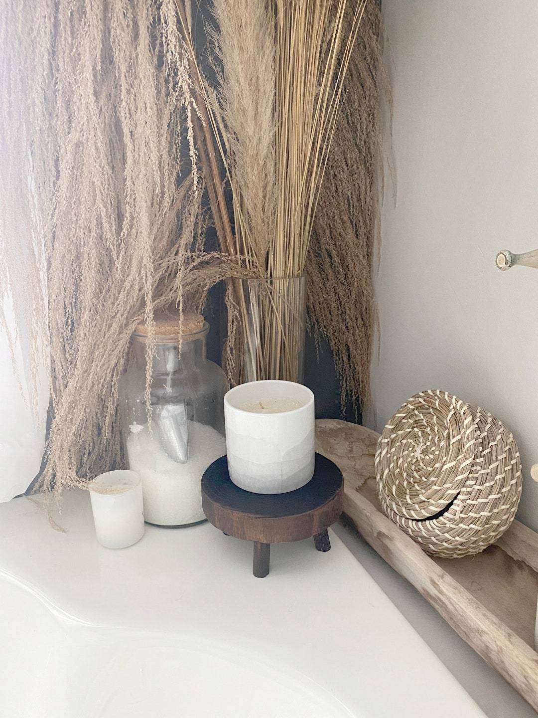 Rustic Wood Tray, Wood Display Stand, Wood Pedestal, Riser, Round ...