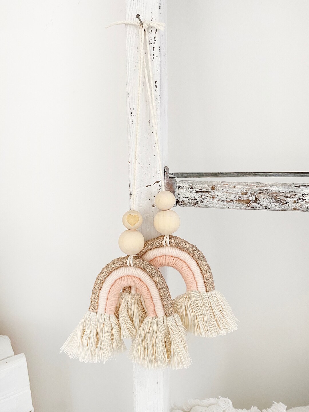 Rainbow Wall Hanging, Personalize Boho Rainbow, Neutral Rainbow Decor ...