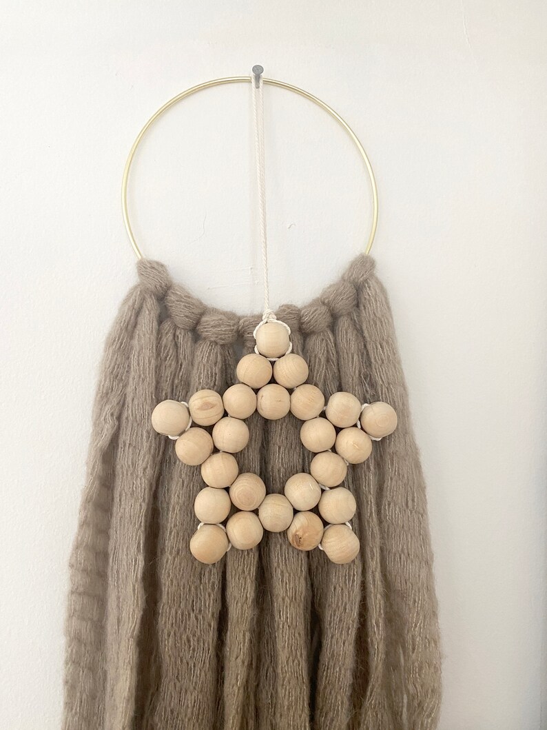 Wood Bead Home Decor Wood Bead Star Garland Decorative - Etsy