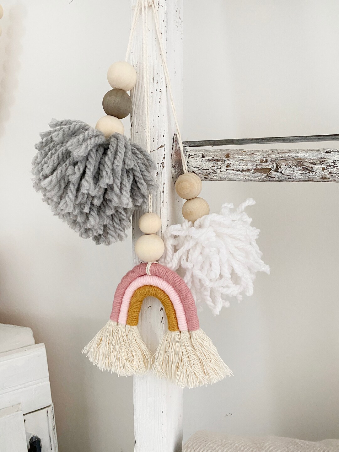 Rainbow, Pink Rainbow, Boho Nursery Decor, Rainbow Wall Hanging ...