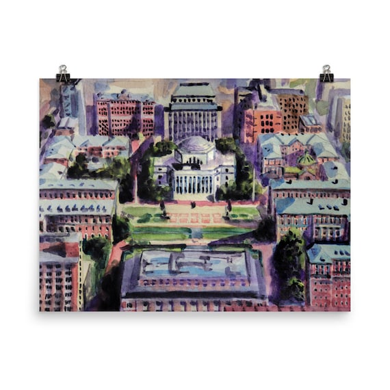 Columbia University Campus Poster Print and Original | Etsy