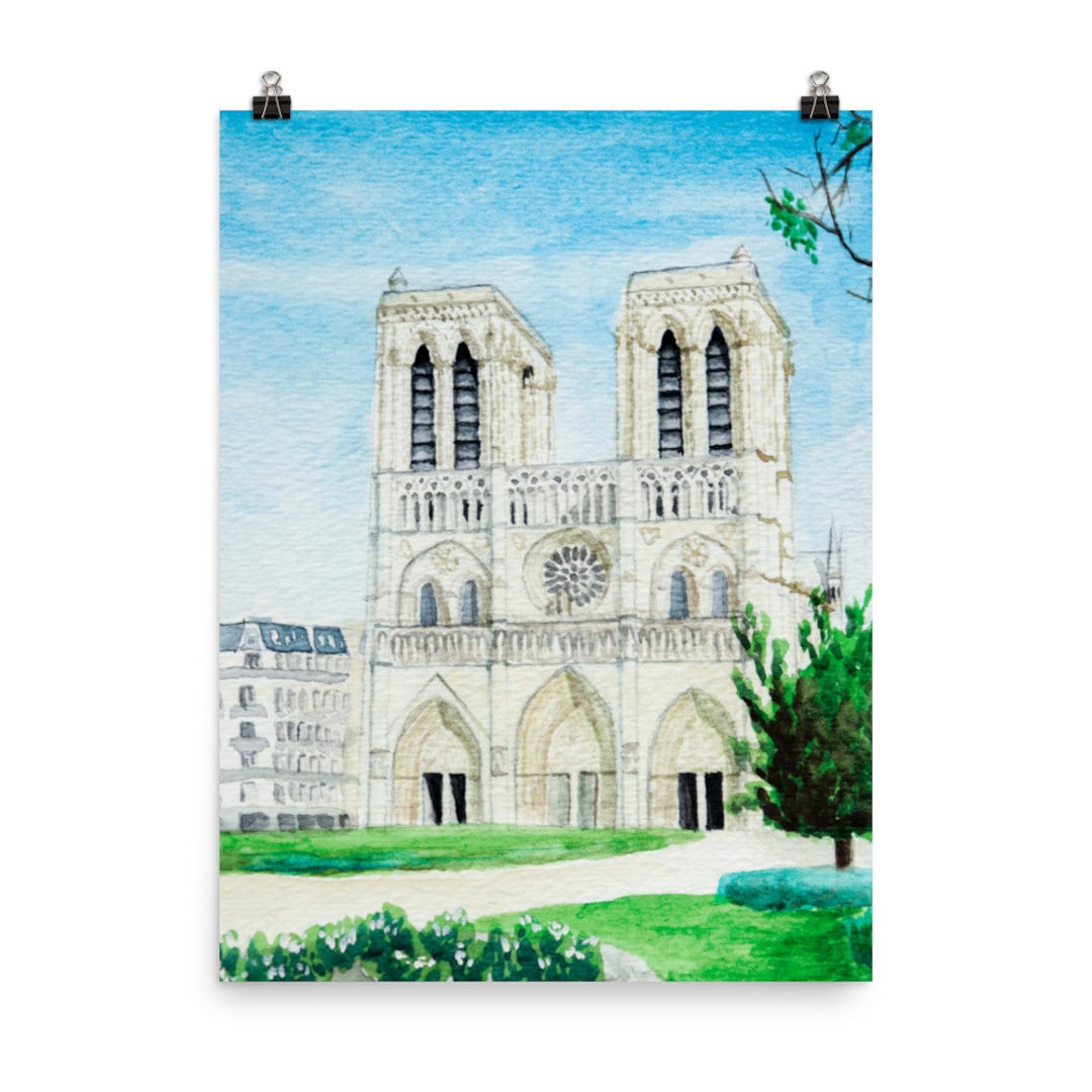 Notre Dame De Paris Cathedral Poster Print / France French Gothic ...