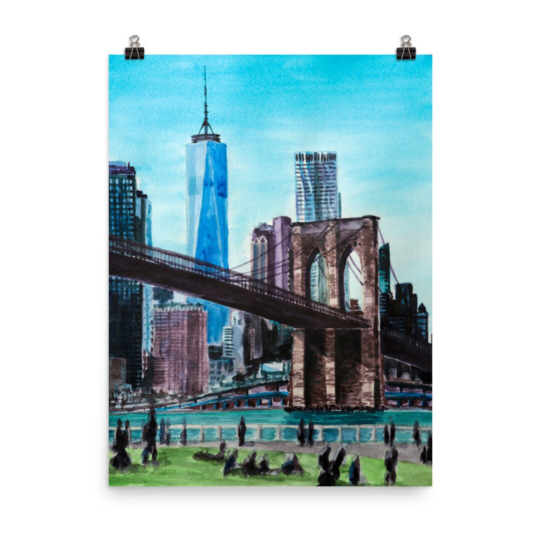 Brooklyn Bridge Et World Trade Center Poster Print / New York City NYC ...
