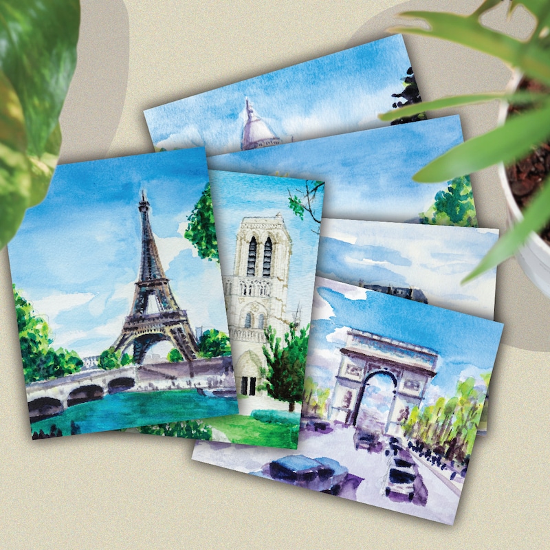 France Landmark Postcards - Etsy